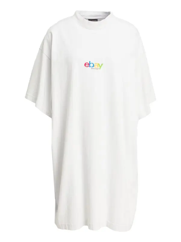 Balenciaga Oversized Crewneck T-shirt With Embroidered Logo - White