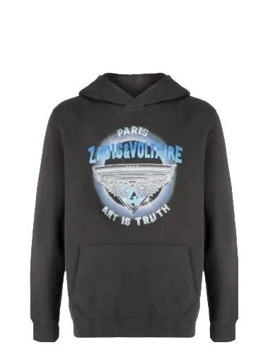 Zadig&Voltaire Logo Print Organic Cotton Blend Hoodie - Black