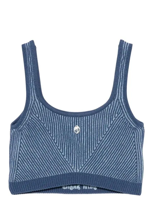 Palm Angels Ribbed Knit Tank Top - Blue