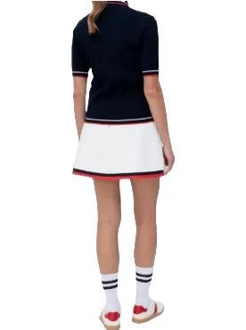 SPORTY  RICH Sporty & Rich Pleated Mini Skirt With Contrast Trim - Red