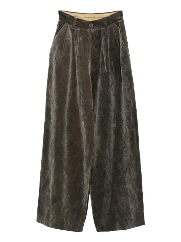 UMA WANG Pleated Wide-leg Trousers - Dark Grey