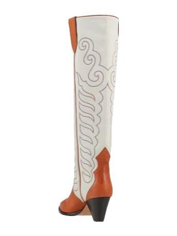 Isabel Marant Étoile Two-tone Suede Western Boots - White