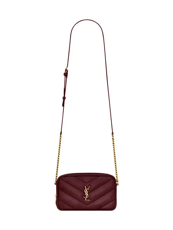 Saint Laurent Loulou Mini Camera Bag In Lambskin - Red