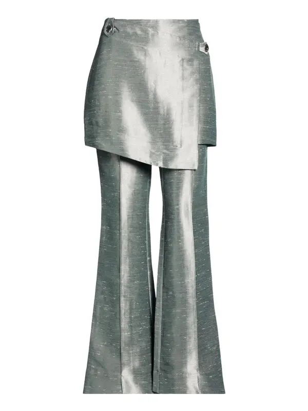 GANNI Wide-leg Trousers With Wrap Detail - Gray