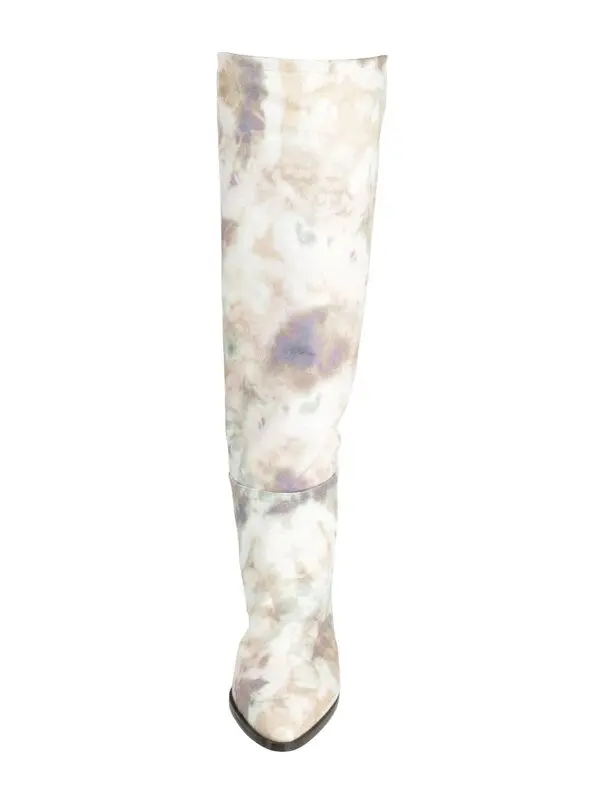 Isabel Marant Étoile Pointed Toe Tie-dye Ankle Boots - White
