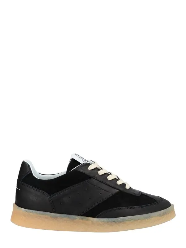 MAISON MARGIELA Low-top Suede And Leather Sneakers - Black