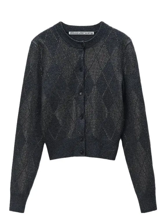 Alexander Wang Diamond Pattern Cardigan - Black
