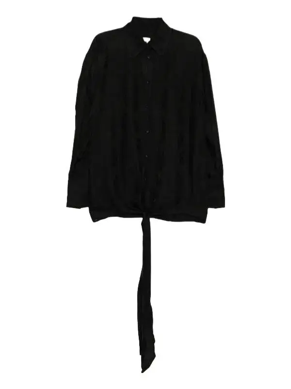 UMA WANG Front Tie Shirt - Black