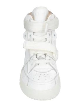 Chloé High-top Leather Sneakers With Velcro Fastening - White