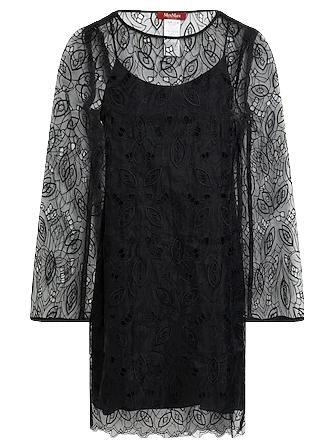 Max Mara Embroidered Organza Dress - Black