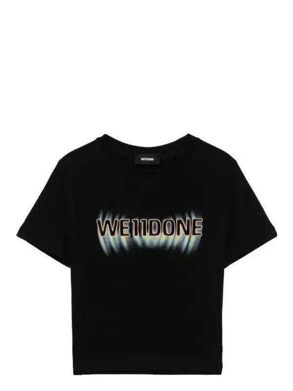 We11Done Logo Cropped T-shirt - Black