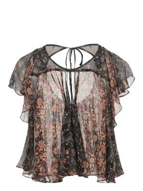 Isabel Marant Étoile Chiffon Floral-print Blouse - Black