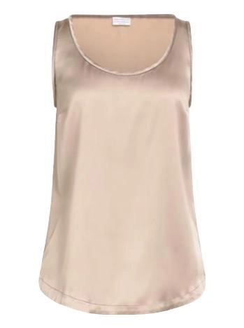 Brunello Cucinelli Sleeveless Satin Top With Appliqués - Nude