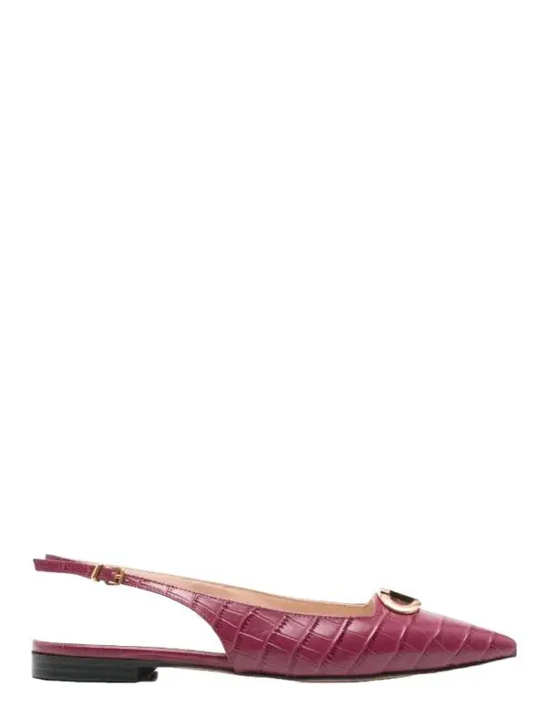 TWINSET Crocodile-effect Slingback Pumps - Red