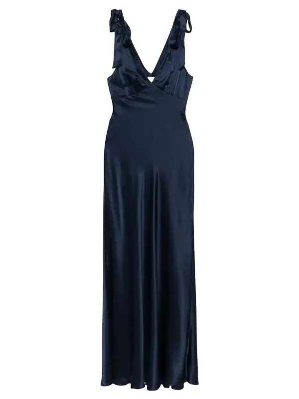 REFORMATION Pernille Dress With V-neck And Tie Straps - Black