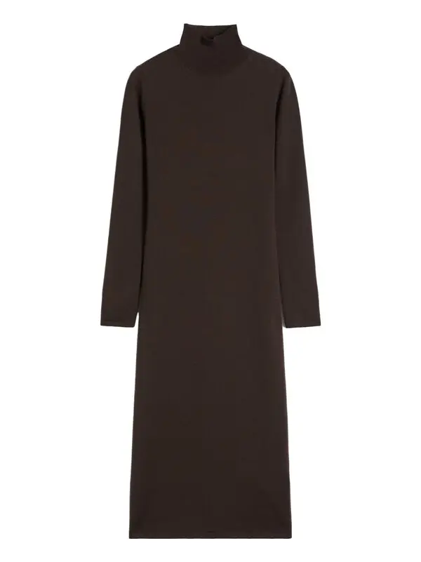 Max Mara Long-sleeved Wool Dress - Chocolate
