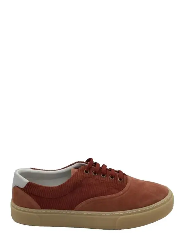 Brunello Cucinelli Corduroy Textured Lace-up Sneakers - Brown