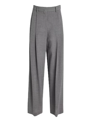 Brunello Cucinelli Wide-leg Wool Trousers - Gray