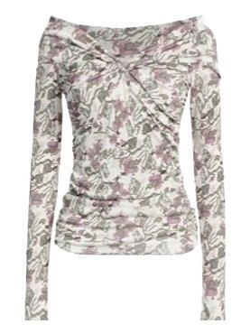 Isabel Marant Étoile Off-the-shoulder Floral Print Long Sleeve T-shirt - White