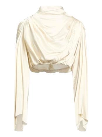 Rick Owens Satin Cropped Top - White