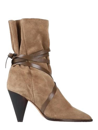 Isabel Marant Étoile Suede Ankle Boots With Leather Trims - Brown