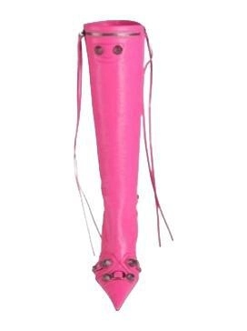Balenciaga Patent Leather Pointed Toe Stiletto Boots - Pink