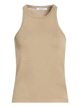 Max Mara Crewneck Racerback Ribbed Tank Top - Nude