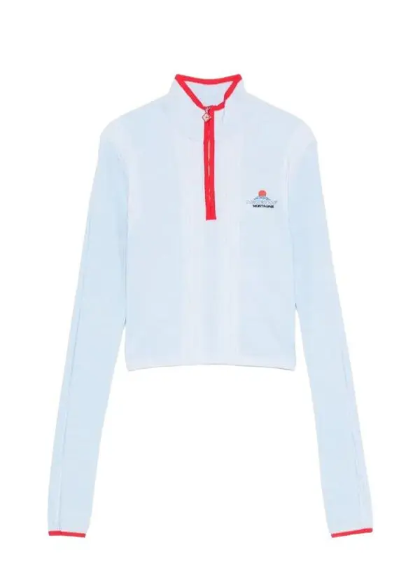 Casablanca Ribbed Zip-up Sweatshirt - Blue