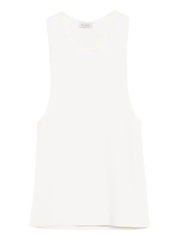 ST. AGNI Ribbed Knit Cami Top - Off-white