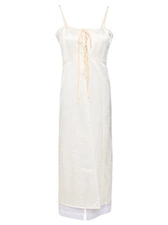 MAISON MARGIELA Satin Flare Dress - White