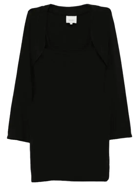 REFORMATION Chloe Knit Shrug Dress Set - Black
