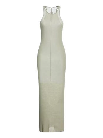 Rick Owens Slim Sleeveless Ribbed Jersey Dress - Gray