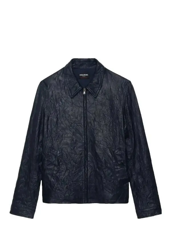 Zadig&Voltaire Zip-up Leather Jacket - Blue