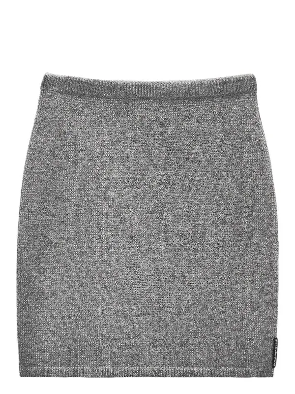 Alexander Wang Wool-blend Hotfix Embellished Mini Skirt - Grey