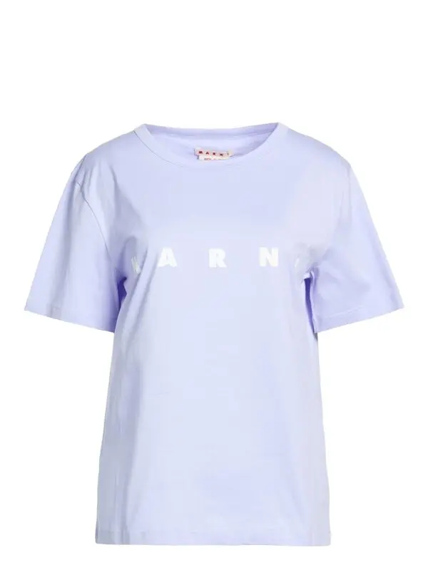 Marni Crewneck Short Sleeve T-shirt With Logo - Blue