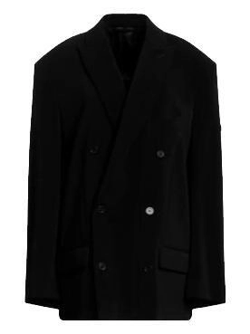 Balenciaga Double-breasted Notched Lapel Blazer - Black
