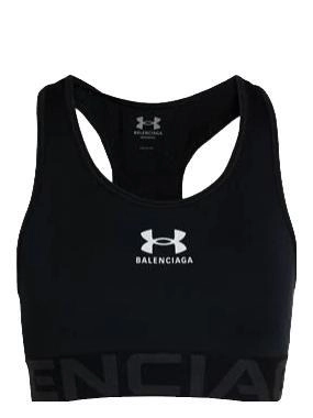 Balenciaga Racerback Cropped Sports Tank With Logo Detail - Black