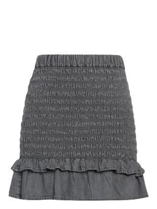 Isabel Marant Étoile Denim Mini Skirt With Double Ruffled Hem - Black