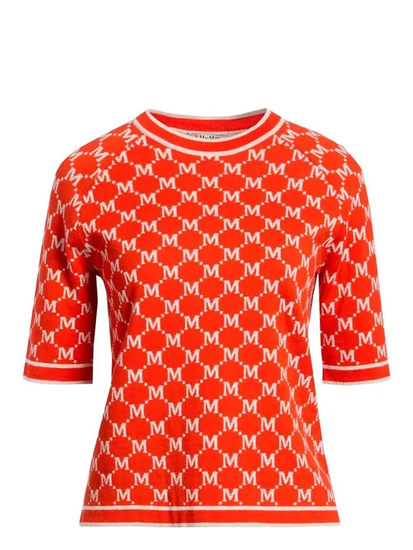Max Mara Logo-print Jacquard Knit Top - Red