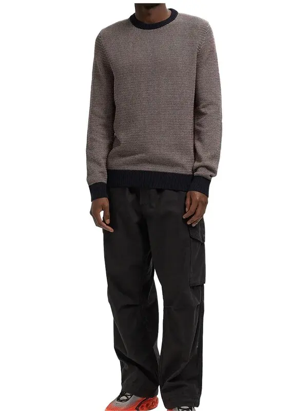 Barbour Wells Patterned Crew Neck Sweater - Black