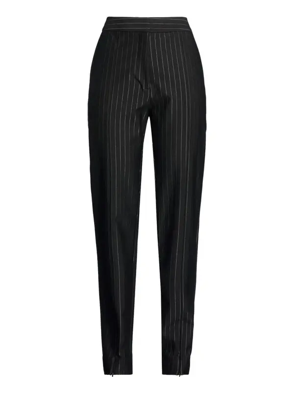 GANNI Vertical Striped Tapered Trousers - Black