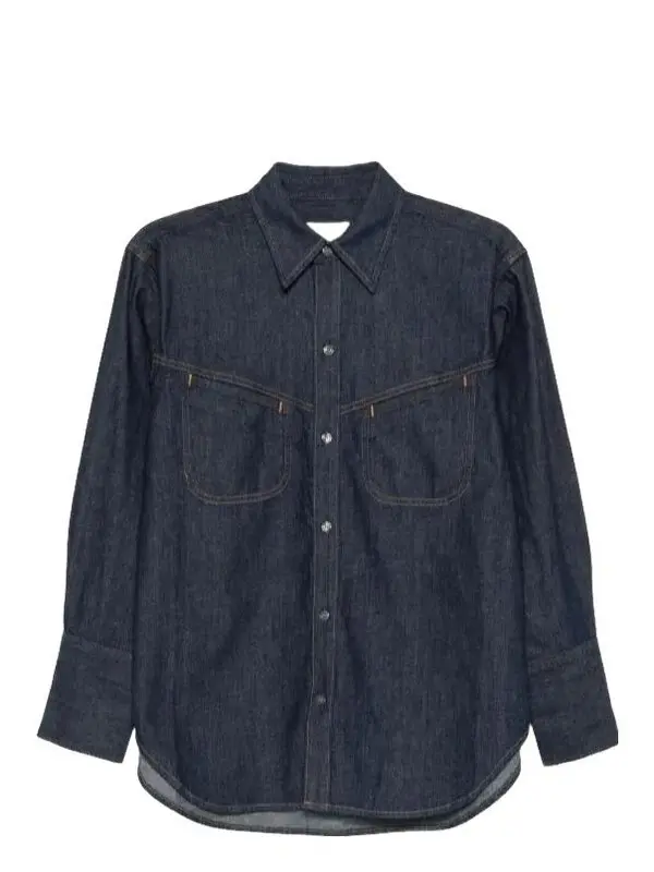 Citizens Of Humanity Long Sleeve Denim Shirt With Pocket Detail - Black