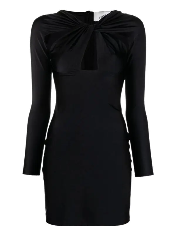 Coperni Twisted Cut-out Long Sleeve Mini Dress - Black