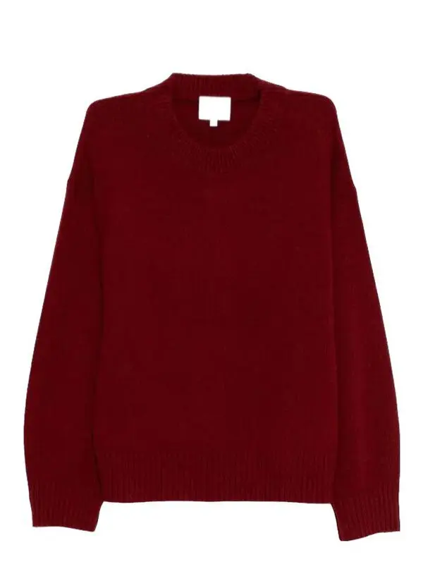 REFORMATION Cove Jumper With Round Neck And Ribbed Trim - Brick Red
