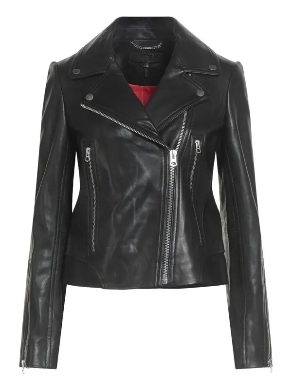 Rag & Bone Minimalist Leather Biker Jacket - Black
