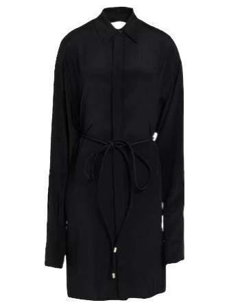 Sportmax Belted Shirt Dress With Classic Collar - Black