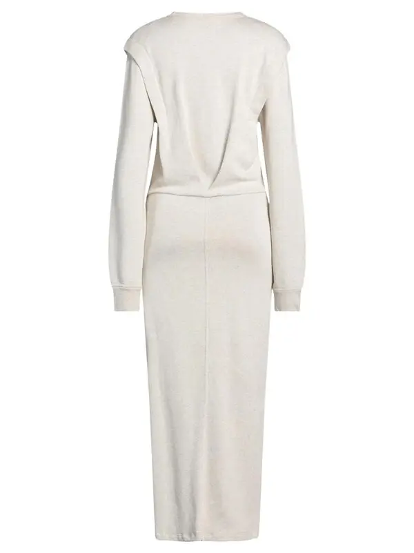 Isabel Marant Étoile Long Sleeve Crewneck Maxi Dress With Front Slit - White