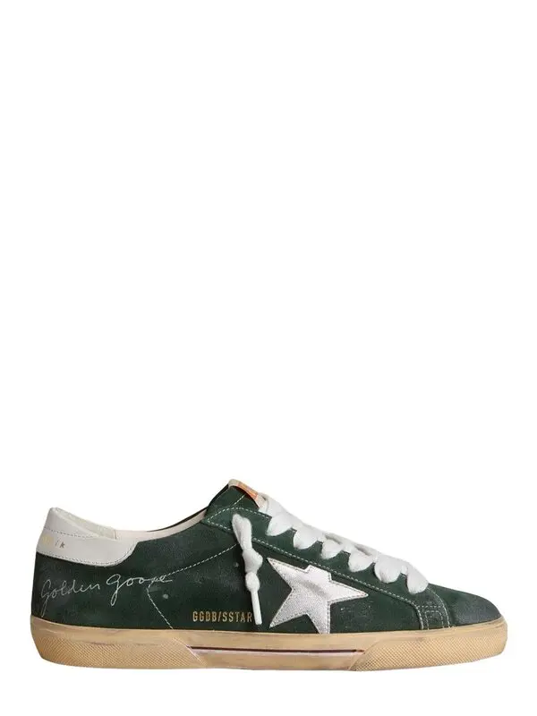 GOLDEN GOOSE Super-star Suede Sneakers With Metallic Star Detail - Green