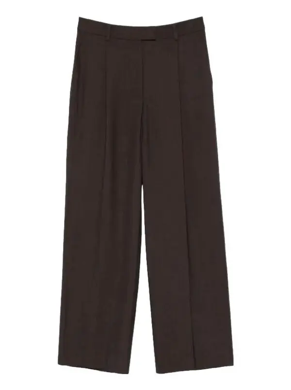 LOW CLASSIC Pleated Front Trousers - Black