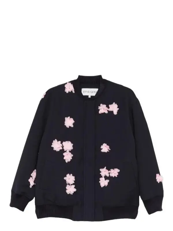 Stine Goya Embellished Floral Appliqué Jacket - Black